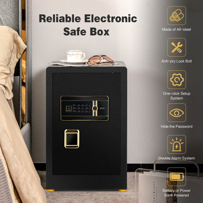 Costway 30L Digital Security Safe Box Electronic Money Cash Jewelry Deposit with 4 Keys