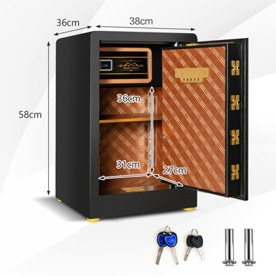 Costway 30L Digital Security Safe Box Electronic Money Cash Jewelry Deposit with 4 Keys