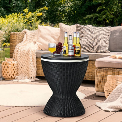 Shop Costway 30L Patio Ice Cooler Outdoor All-weather Cool Bar Table w ...