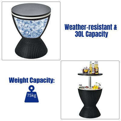 Shop Costway 30L Patio Ice Cooler Outdoor All-weather Cool Bar Table w ...