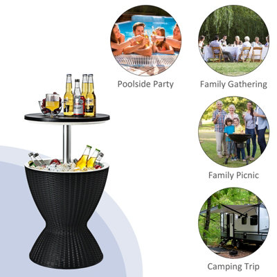 Shop Costway 30L Patio Ice Cooler Outdoor All-weather Cool Bar Table w ...