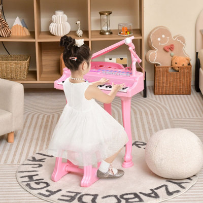 COSTWAY 31 KEYS KIDS PIANO KEYBOARD WITH STOOL ELECTRONIC MUSICAL PIANO ...