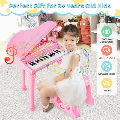 COSTWAY 31 Keys Kids Piano Keyboard with Stool Electronic Musical Piano ...