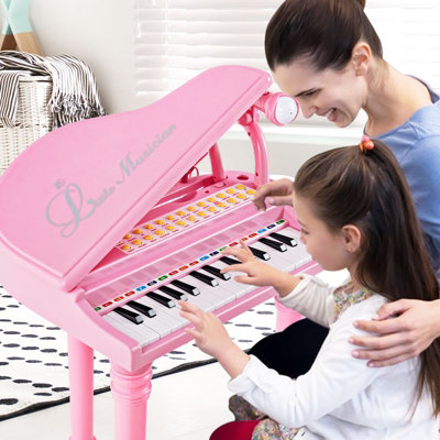 COSTWAY 31 Keys Kids Piano Keyboard with Stool Electronic Musical Piano ...