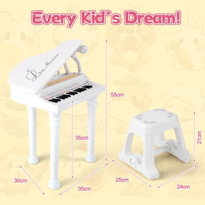 COSTWAY 31 Keys Kids Piano Keyboard with Stool Electronic Musical Piano ...