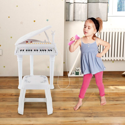 COSTWAY 31 Keys Kids Piano Keyboard with Stool Electronic Musical Piano ...