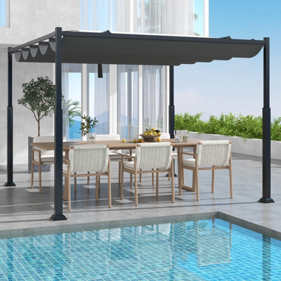Costway 310 x 310cm Outdoor Pergola Sunshade Pavilion Gazebo w ...