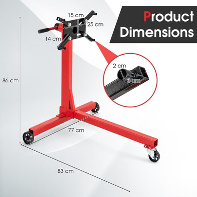 COSTWAY 340kg Capacity Engine Stand Heavy Duty Engine Motor Stand with ...