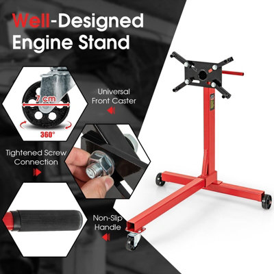 COSTWAY 340kg Capacity Engine Stand Heavy Duty Engine Motor Stand with ...