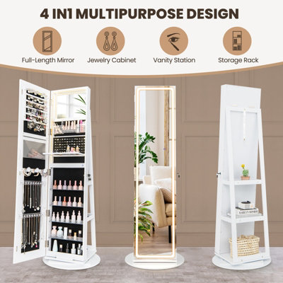 Tall mirror jewelry cabinet store