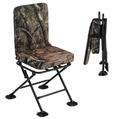 Costway 360 Swivel Silent Hunting Chair Folding Camo Hunter Chair W ...