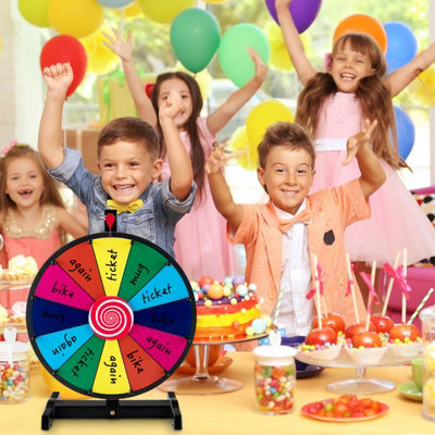 Costway 38cm Tabletop Spinning Wheel for Prizes W/ Dry Erase Marker