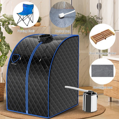 Costway 3L Portable Steam Sauna Spa Room Full Body Slimming Detox ...