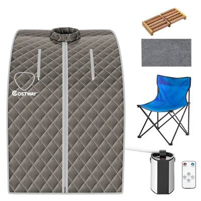 Costway 3L Portable Steam Sauna Spa Room Full Body Slimming Detox ...