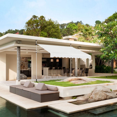 Costway 3M Telescopic Canopy Retractable Adjustable Outdoor Clamp ...