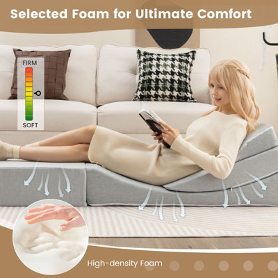 Costway 4 in 1 Convertible Folding Sofa Bed Floor Futon Sleeper Couch Chair w High density