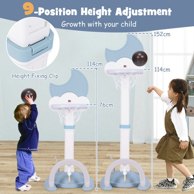 COSTWAY 4-In-1 Kids Basketball Hoop Adjustable Height Kids Sports ...