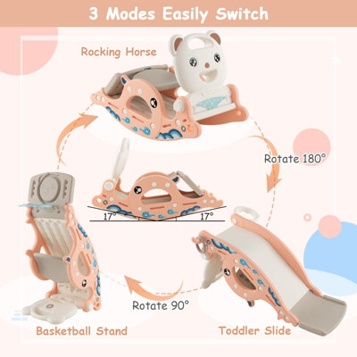 Rocking Toy For Toddlers 2-5 Costzon 5 In 1 Toddler Slide Rocking Toy ...