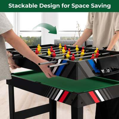 Costway 4 in 1 Multi Game Table Set Combination Soccer Air Hockey Billiards Table Tennis