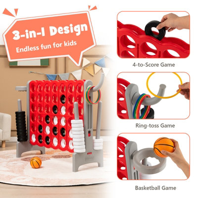 Giant Connect 4 Game Outdoor Bingo Game Set Jumbo 4-to-Score Game Set ...