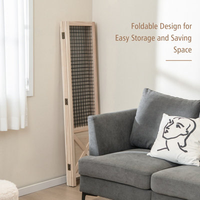 Costway 4-Panel Gridwall Display Stand Folding Privacy Screen ...