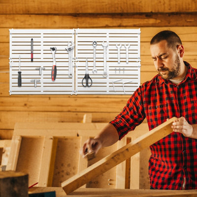 Costway 4 pcs Magnetic Panel Tool Holder Wall-Mounted Metal Tool ...