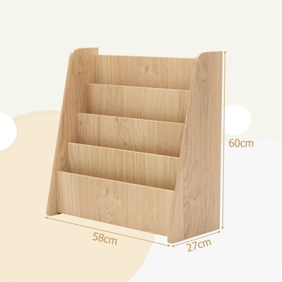COSTWAY 4-Tier Kids Bookshelf Front Facing Children Bookcase Magazine ...