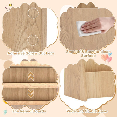 COSTWAY 4-Tier Kids Bookshelf Front Facing Children Bookcase Magazine ...