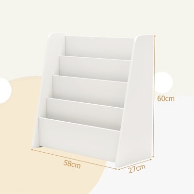 COSTWAY 4-Tier Kids Bookshelf Front Facing Children Bookcase Magazine ...