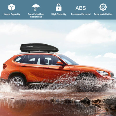 Costway 400L Car Roof Cargo Box SUVs Waterproof Carrier w/ Lock & Key ...