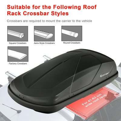 Costway 400L Car Roof Cargo Box SUVs Waterproof Carrier w/ Lock & Key ...