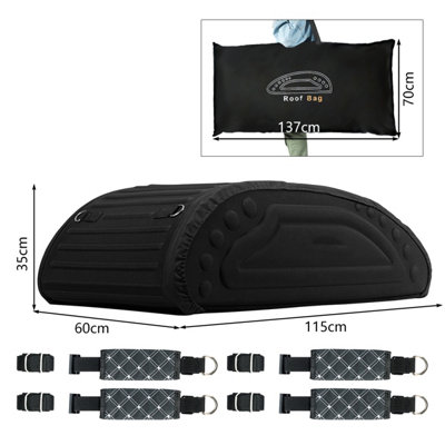Costway 400L Waterproof Soft-Shell Car Roof Bag Foldable Rooftop Cargo ...