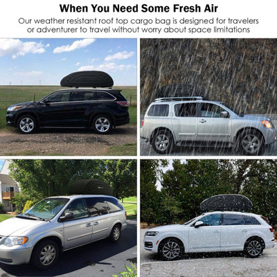 Costway 400L Waterproof Soft-Shell Car Roof Bag Foldable Rooftop Cargo ...