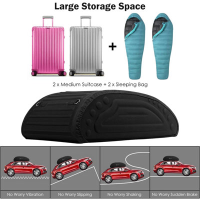 Costway 400L Waterproof Soft-Shell Car Roof Bag Foldable Rooftop Cargo ...