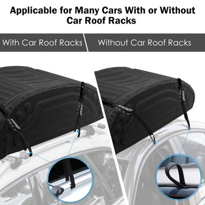 Costway 400L Waterproof Soft-Shell Car Roof Bag Foldable Rooftop Cargo ...
