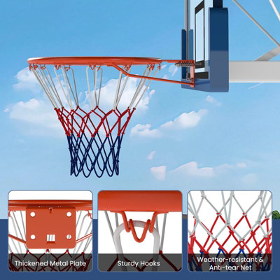 COSTWAY 45 CM Basketball Rim Replacement Wall Mounted Basketball Hoop