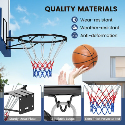 COSTWAY 45 CM Basketball Rim Replacement Wall Mounted Basketball Hoop
