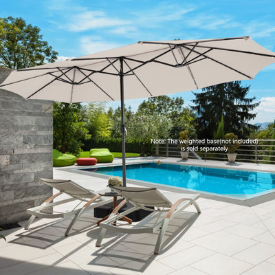 Costway 450 x 265cm Extra-Large Patio Parasol Double-Sided Market ...
