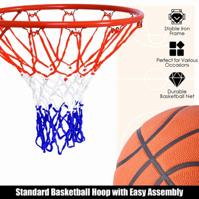 COSTWAY 46 cm Basketball Replacement Net All-Weather Basketball Goal ...