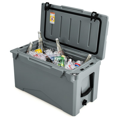 Costway 47 L Rotomolded Cooler Insulated Portable Ice Chest with ...
