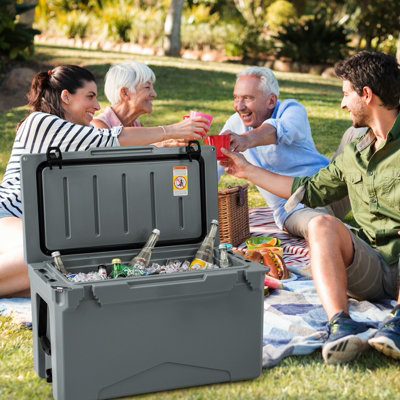 Costway 47 L Rotomolded Cooler Insulated Portable Ice Chest with ...