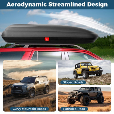 COSTWAY 480 L ROOFTOP CARGO CARRIER HARD SHELL WATERPROOF TRAVEL ...