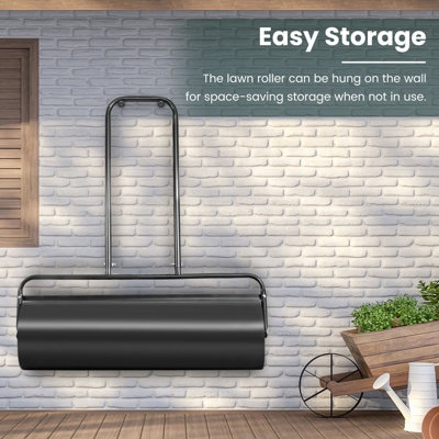 Costway 48L Steel Garden Lawn Roller Water Sand Filled Outdoor Grass ...
