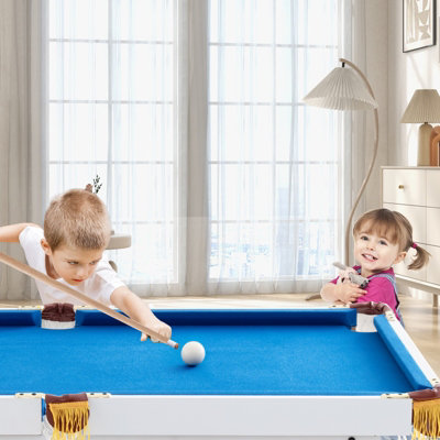 Costway 4FT Folding Billiards Table Portable Pool Game Table Set with 2 ...