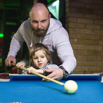 Costway 4FT Folding Billiards Table Portable Pool Game Table Set with 2 ...