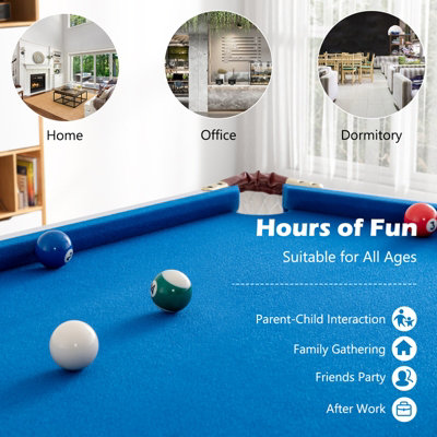 Costway 4FT Folding Billiards Table Portable Pool Game Table Set with 2 ...