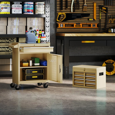 COSTWAY 5-Drawer Rolling Tool Chest High Capacity Tool Storage Cabinet ...
