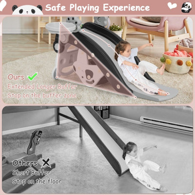 Costway 5-in-1 Kids Rocking Horse & Slide Set Basketball & Ring Game ...