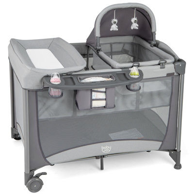 COSTWAY 5 in 1 Portable Nursery Center Foldable Baby Playard w ...