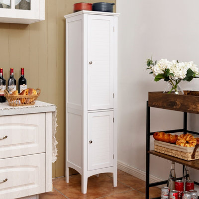 Costway 5 Tier Bathroom High Cabinet Tall Narrow Storage Cabinet Organizer
